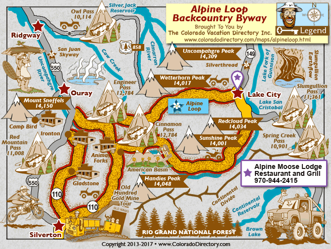 Alpine Loop Trail Map Alpine Loop Trail Map