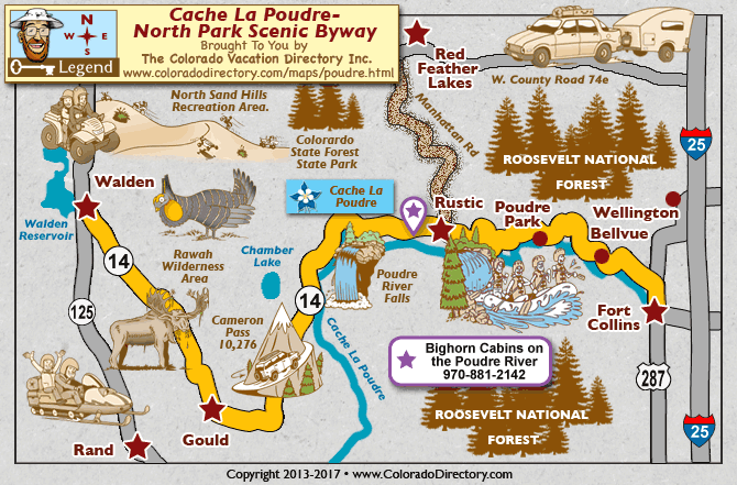 Cache La Poudre/North Park Scenic Byway Map | Colorado Vacation Directory