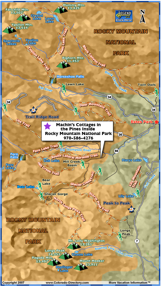 Rocky Mountain National Park Hiking Trails Map | Colorado Vacation ...