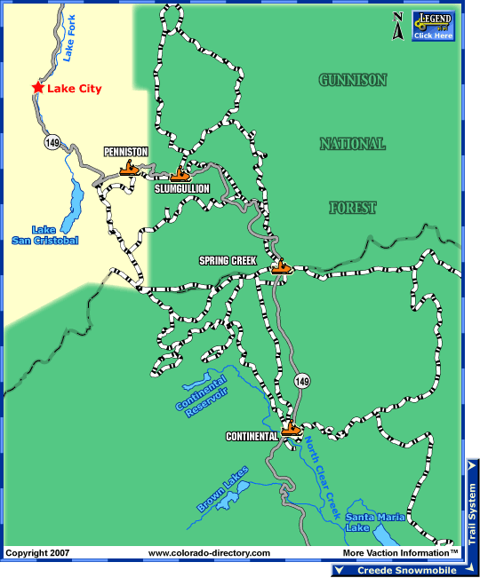 Lake City Snowmobile Trails Map | Colorado Vacation Directory