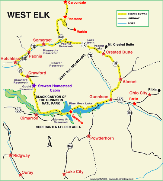West Elk Loop Colorado Map - United States Map
